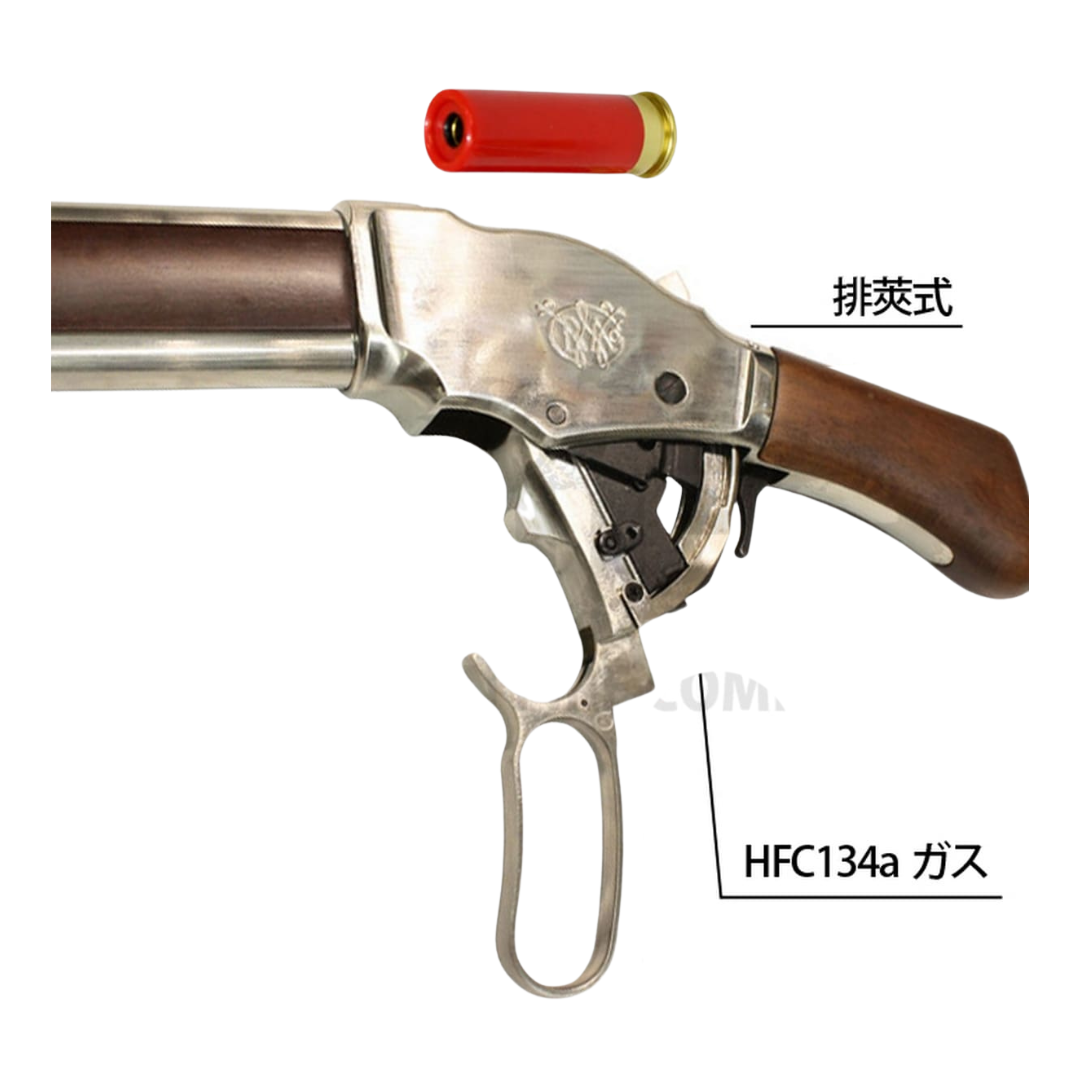 S&T Winchester M1887 Sawed-off Gas Shotgun Real Wood Silver Wide Lever ...